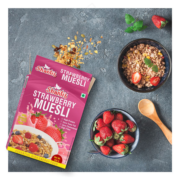 Strawberry Muesli - Breakfast Cereal Products | Shantis
